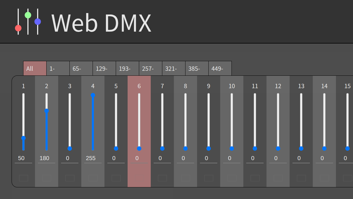 Web DMX - UI demo